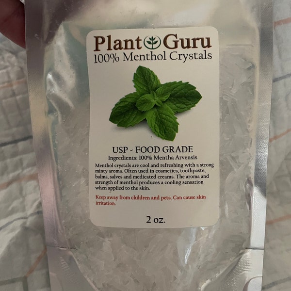 Menthol Crystals USP Food Grade 100% Pure Mentha Arvensis, DIY Steamers ...