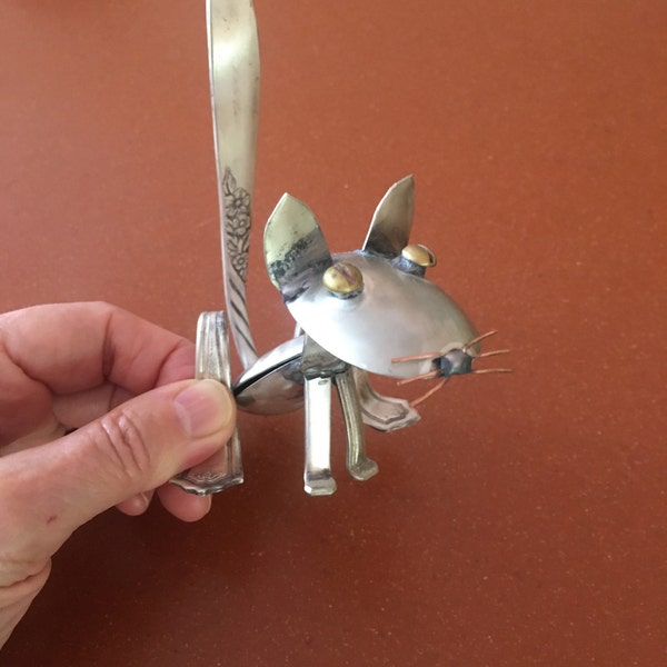 Spoon Cat Silverware Sculpture - Etsy