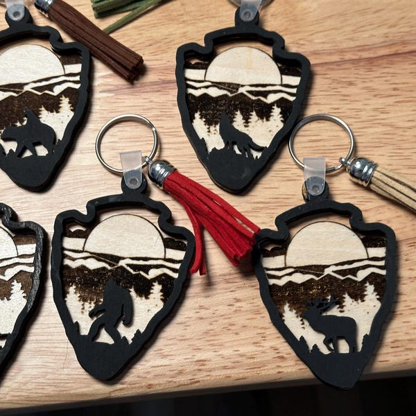 DIY 2 Layer Arrowhead Animal Keychain Bundle Craft SVG, Png, Dxf File ...