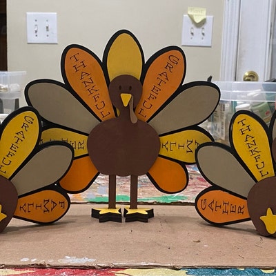 Thankful Turkey Feathers Interactive SVG File, Glowforge Download ...
