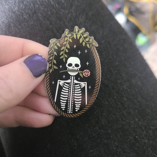 Skeleton "jackie" Pin // Artist Series Pin by Tinycup Needleworks ...