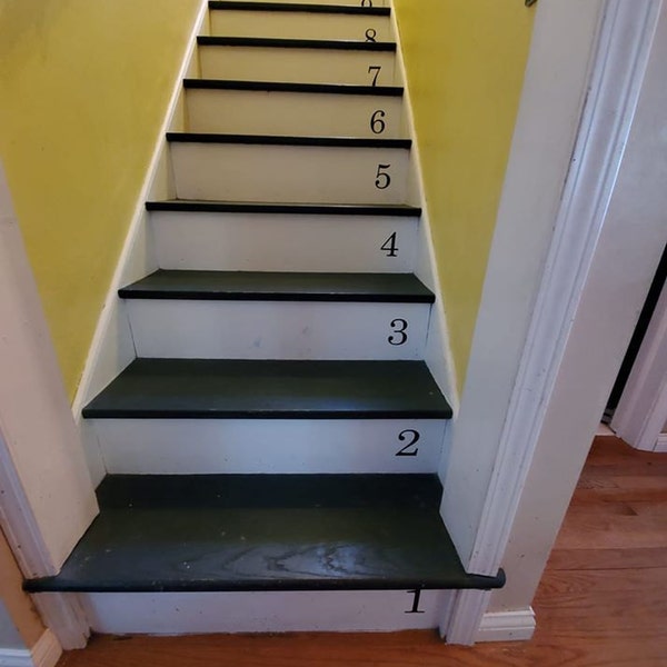 Stair Riser Number Decals | Vinyl Stair Numbers for Steps | Staircase ...