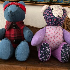 SIMPLE Memory Bear Pattern 18 mamie Bear With VIDEO Tutorial Easy Teddy Bear Pattern Keepsake ...