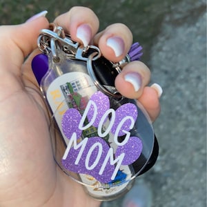Dog Mom Keychain, Dog Keychain, Dog Mom Acrylic Keychain, Dog Paw ...