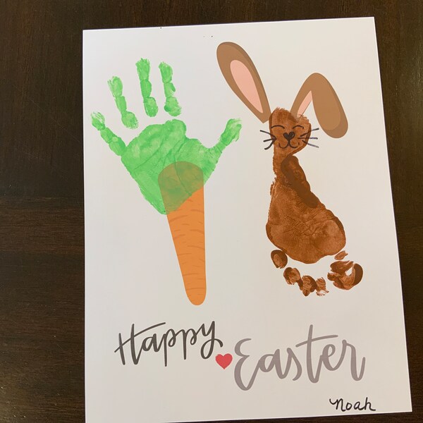 Easter Bunny Carrot Handprint Footprint Art Craft, Handprint Footprint ...