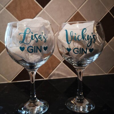 Gin Glass Decal, Gin Glass Sticker, Names for Drinks Glasses ...