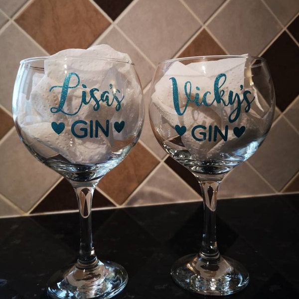 Gin Glass Decal, Gin Glass Sticker, Names for Drinks Glasses ...