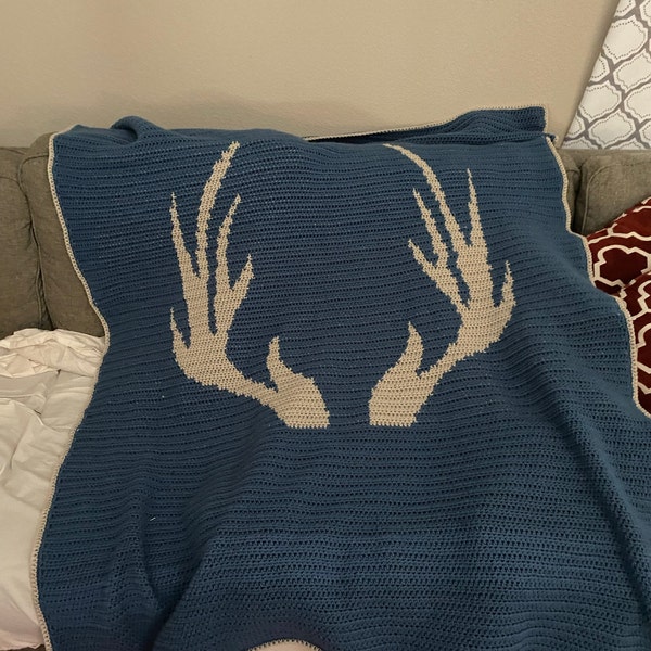 Crochet Antler Blanket Pattern, Crochet Afghan Tutorial, Crochet Throw ...