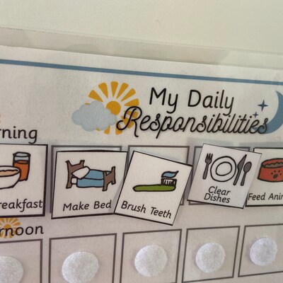Daily Responsibilities Chore Chart, Printable Full Day Visual Routine ...