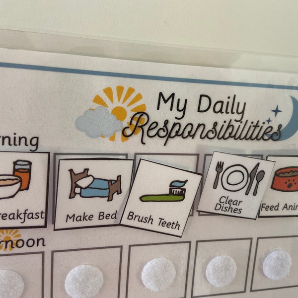 Daily Responsibilities Chore Chart, Printable Full Day Visual Routine ...