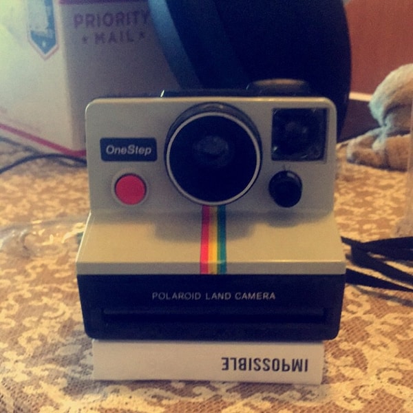 Vintage Polaroid Onestep SX-70 White Rainbow Stripe Instant Camera With ...