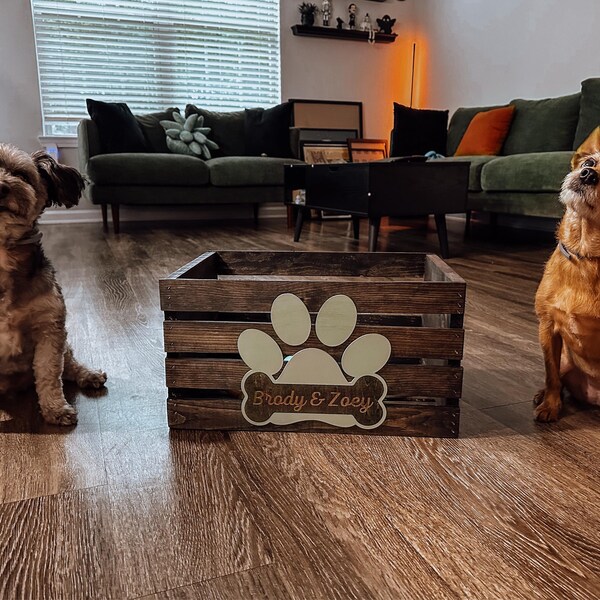 Large Personalized Dog Toy Basket Gift for Dog Lover Personalized Dog ...