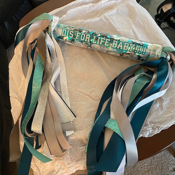 Custom Glitter/confetti-filled Spirit Stick (1); Football Games, Cheer ...