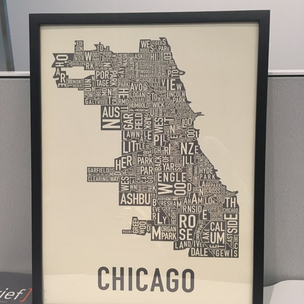 Chicago and Suburbs Map 18" X 24" Poster / Minimal Map of the ...