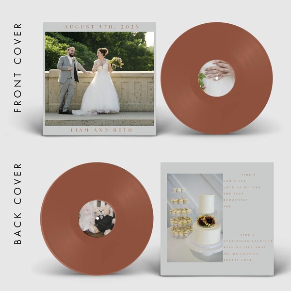 Vintage Vinyl Record Label Template for Wedding Guestbook Alternative ...
