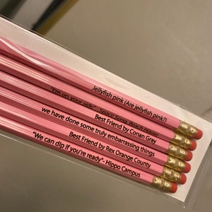 Pastel Pink Custom Pencils, Personalized Pencils, Engraved Pencils ...