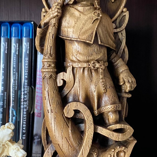Handmade Oak Heimdall Statue: Norse God Altar Sculpture (9 Inch) - Etsy