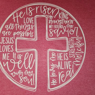 SVG, PNG, DXF, Jpeg, Cross With Words, Circle, Easter, Christian Design ...