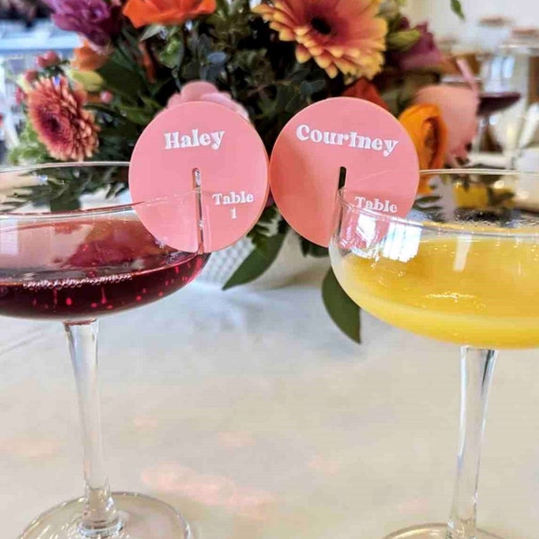 Retro Drink Tag, Wedding Place Card, Modern Drink Tag, Bachelorette ...