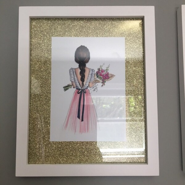 Bouquet (choose Your Hair Color, Fashion Illustration Print) - Etsy