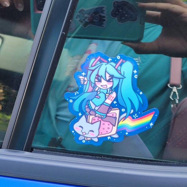 Miku X Nyan Cat Sticker | Hatsune Miku, Nyancat, Vocaloid, Anime, Cute ...