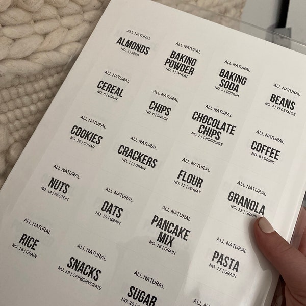 Pantry Labels Minimalist Pantry Labels Aesthetic Pantry Labels Food ...