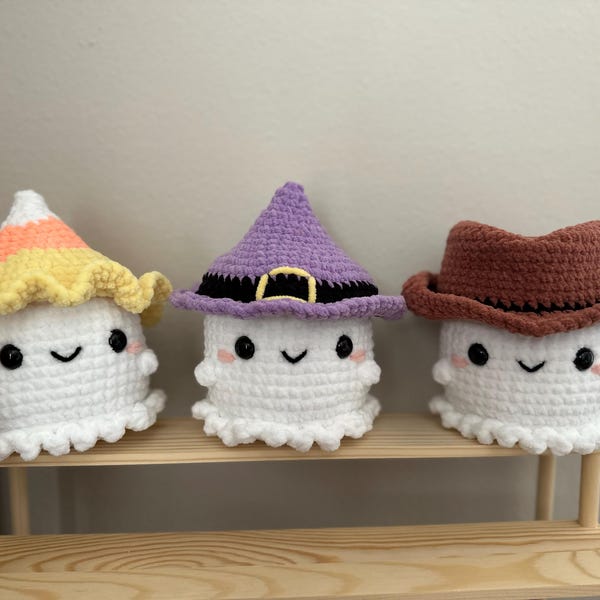 No Sew Ghosts Wearing Hats 4 in 1 PDF PATTERN (no Sew Ghost Crochet ...