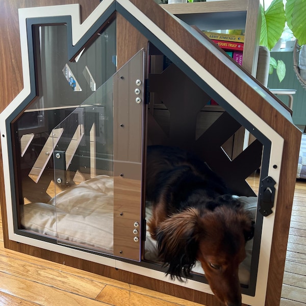 Modern Indoor Dog Houses With Doors, Luxury Dog Crate Furniture, Dog ...