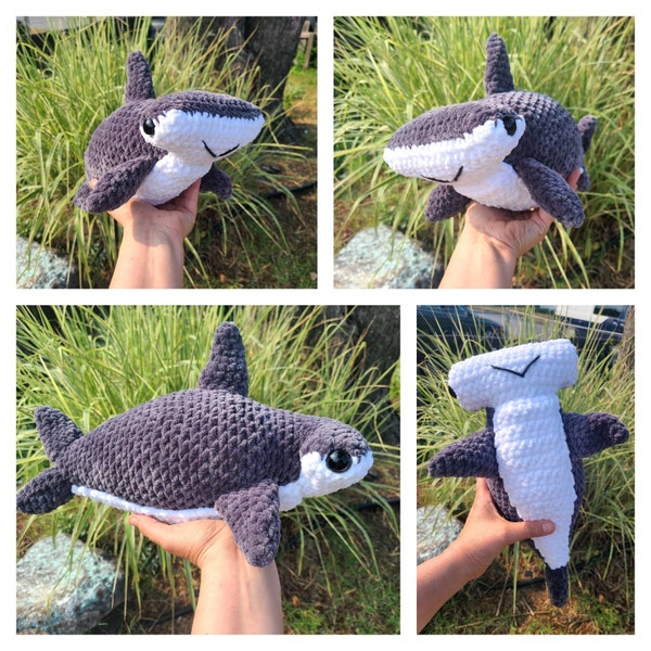 PATTERN: Hugo the Hammerhead Shark Pattern - Amigurumi Hammerhead Shark ...