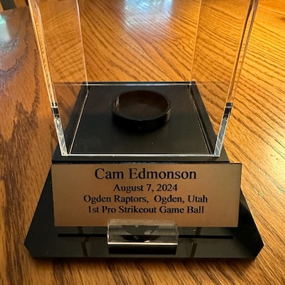 Golf Ball Personalized Glass Display Case With Solid Oak Wood Base With ...