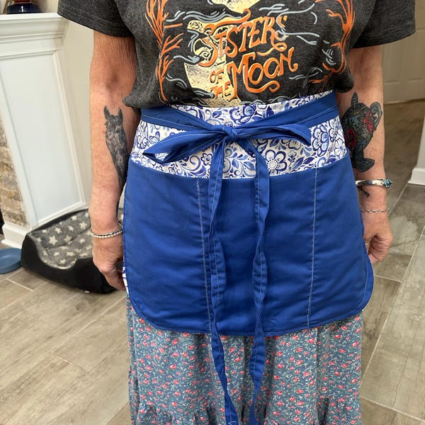 EASY Adult & Plus Size Half Apron Sewing Pattern + Video Tutorial ...