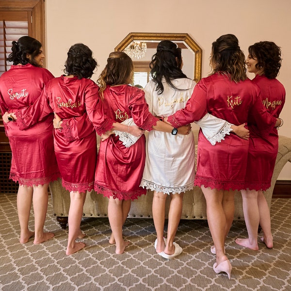 Bridesmaid Robes Set of 4,5,6,7,8,9,10,11,12,13,14,15, Bridesmaid Gift ...