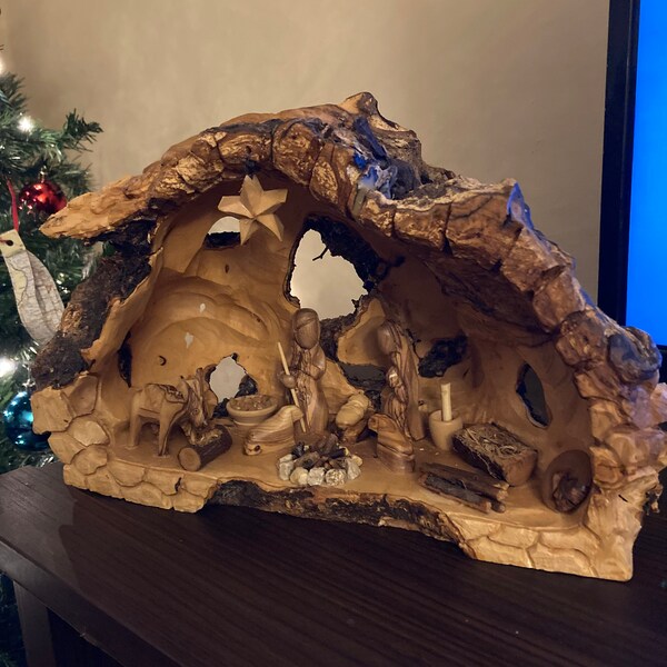 Large Nativity Set | Wooden Nativity Set for Christmas | Olive Wood ...