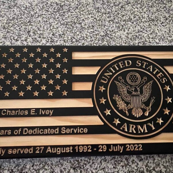 Personalized Wood Engraved Military Wall Plaques, Army, Navy, Coast ...