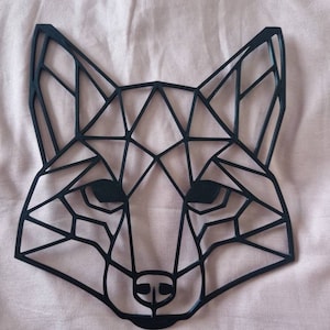 Geometric Fox Face Wall Art Decoration Colour Black/white Christmas ...