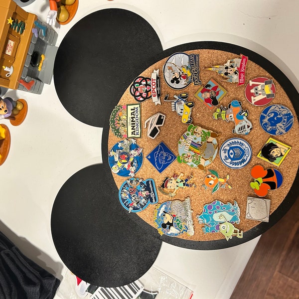 Mouse Shaped Pin Board, Disney Inspired Pin Collectors Board- Wood and ...