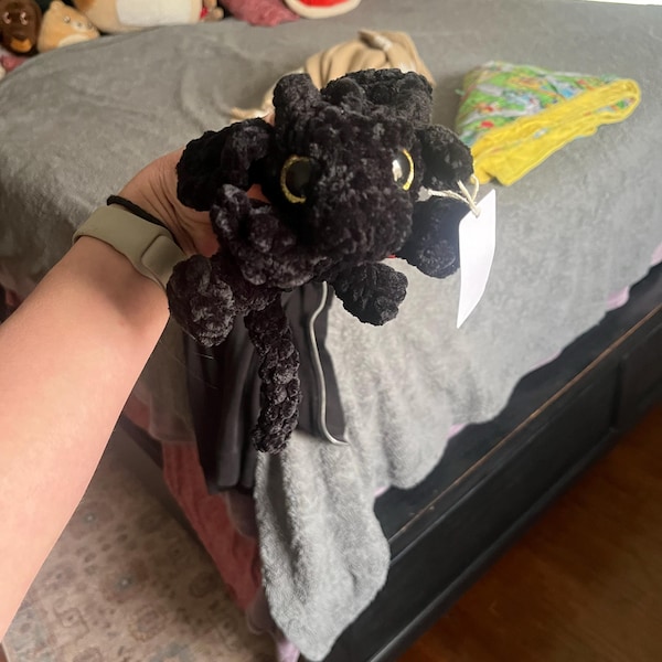 One Crochet Small Baby Dragon Plushie, Handmade Stuffie, Personalised ...