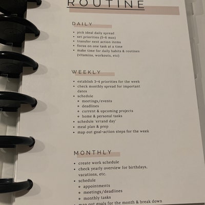 Planning Routine Checklist CEO Set Planner Divider Minimal - Etsy