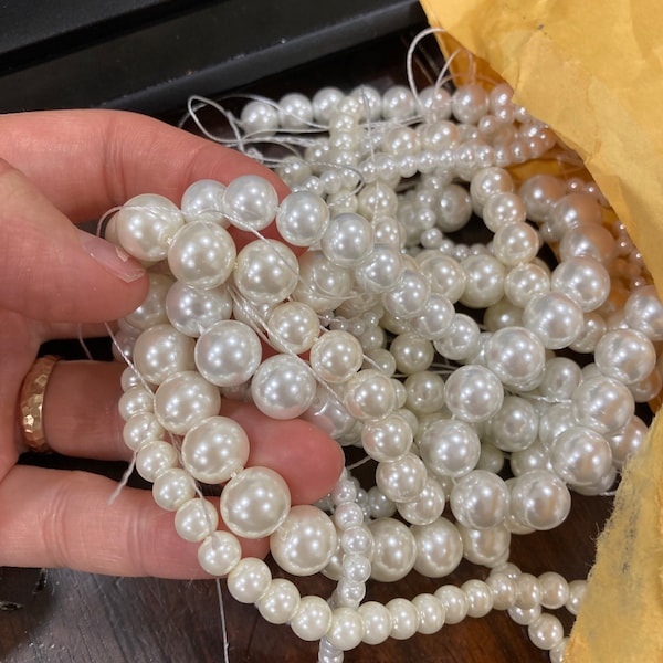 High Quality Glass Pearl Beads, Ivory/white 3mm 4mm 6mm 8mm 10mm Full ...