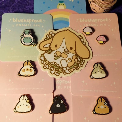 Bunny Mini Enamel Pins Cute Easter Kawaii Board Filler Pins, Tiny ...