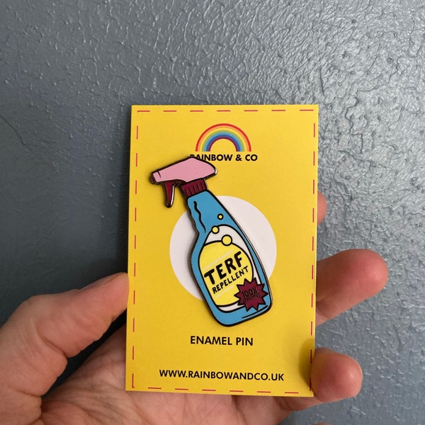 TERF Repellent Enamel Pin | Trans Rights Pride Badge - Etsy