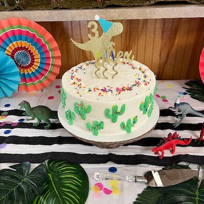 3 Rex Dinosaur Birthday Cake Topper 3rex Third Birthday Dino Party - Etsy