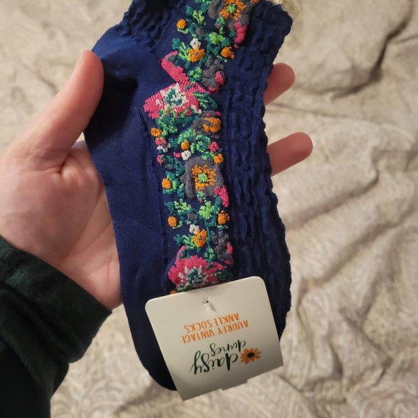 Bohemian Floral Socks | 5 Colors | Teal Blue Green Beige Mustard ...