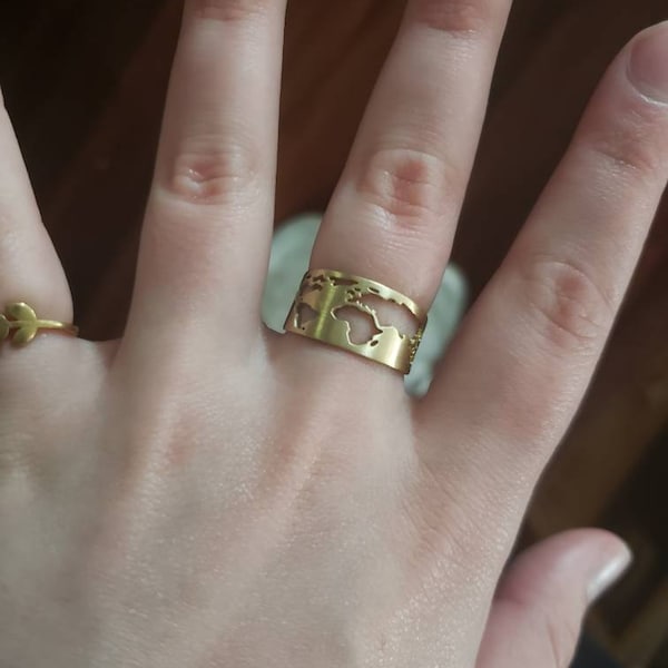 Travel Gift, World Map Ring, Travel Ring, World Ring, Gift for Women ...