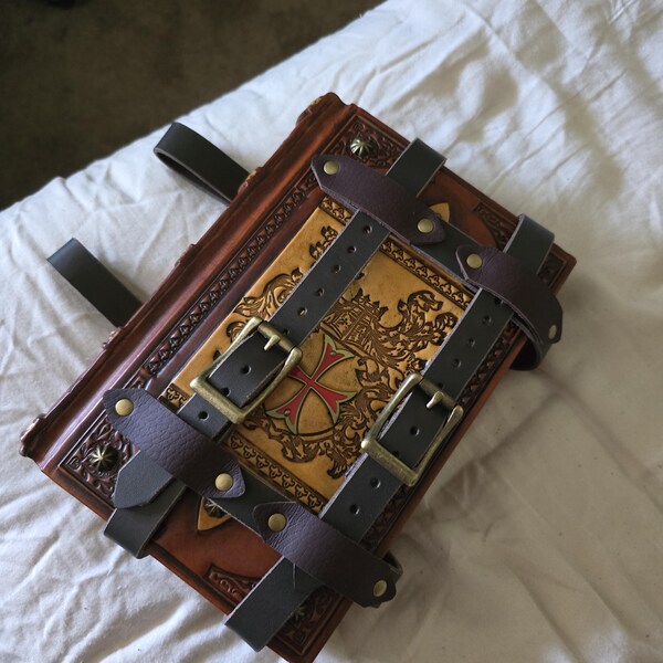 Medieval Styled Leather Journal - Heraldic Book - Book of the Templars ...