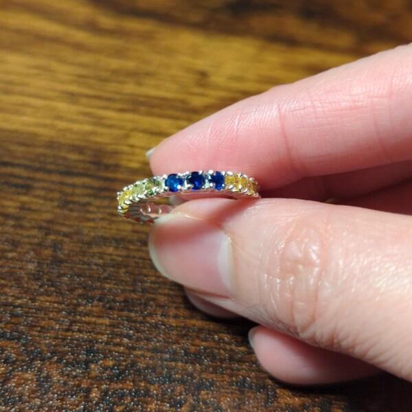 Rainbow Sapphire Ring, 14k Gold Natural Multi Colored Sapphire Stone ...