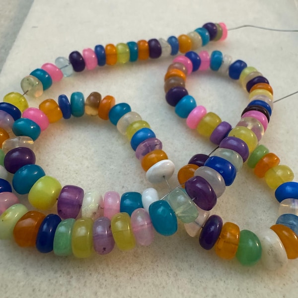 SCRATCH AND DENT, Pink and Cream Ethiopian Opal Rondelles, 3mm - 5mm ...