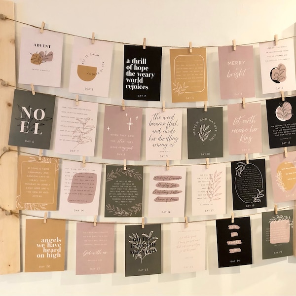 Advent Scripture Printable Cards, Bible Verse Cards for Christmas ...