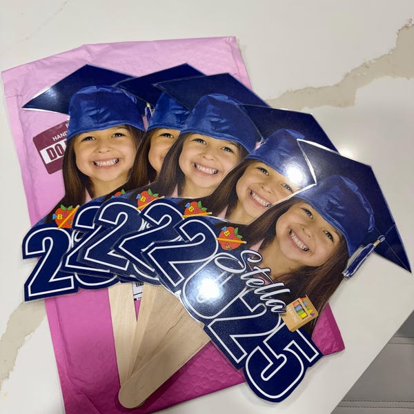 Custom Graduation Big Head Photo Fans - Personalized Hand Fan ...