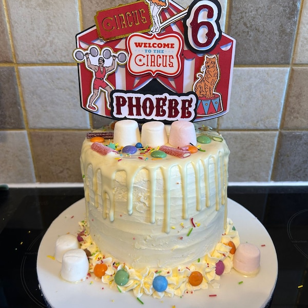 Circus Theme Cake Topper - Birthday Decorations | Circus Clown Party ...